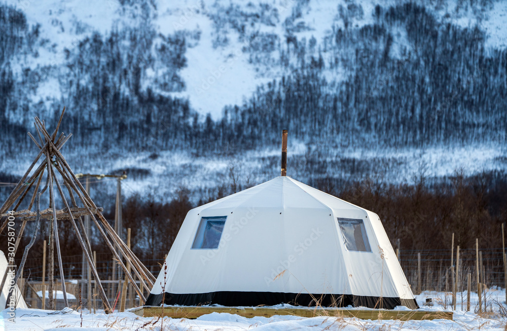 Modern Sami home. look alike Sami Tent, Tromso,Tromso Lapland Stock ...