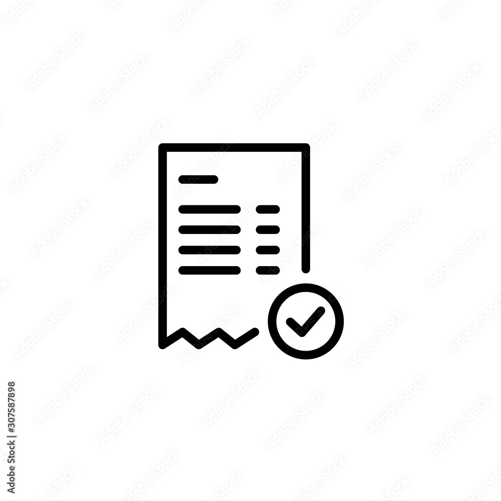 Invoice icon. Bill paid symbol. Tax form outline icon. Paper document ... Invoice icon. Bill paid symbol. Tax form outline icon. Paper document ...