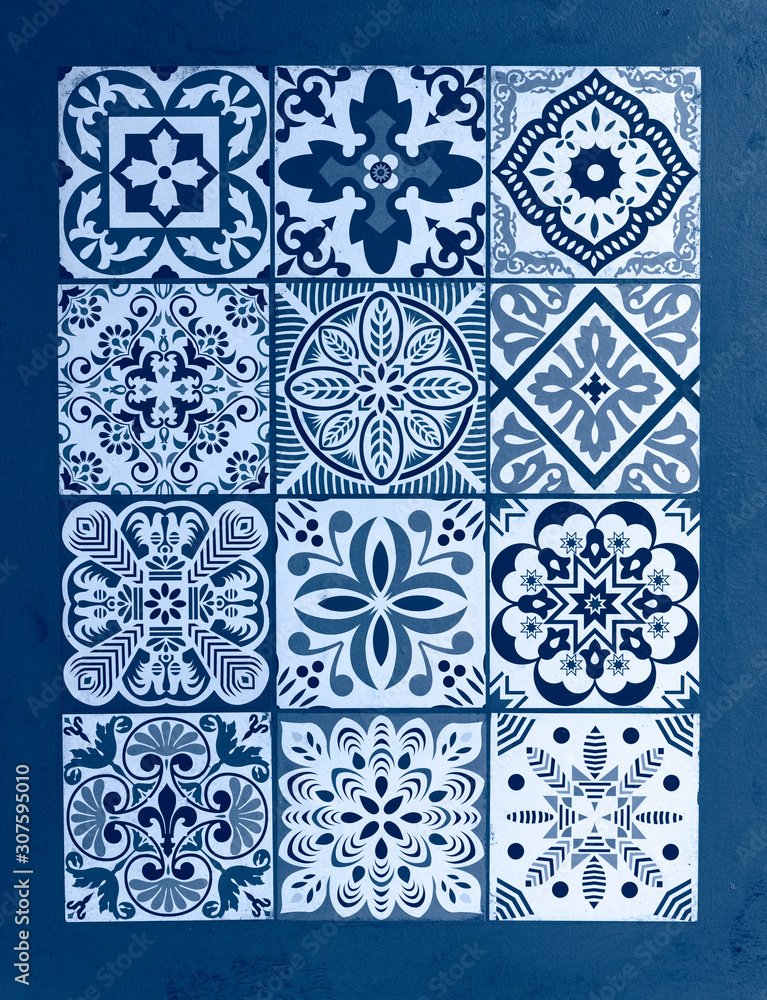 Mexican talavera blue classic background. Color of the year Coy2020 ...
