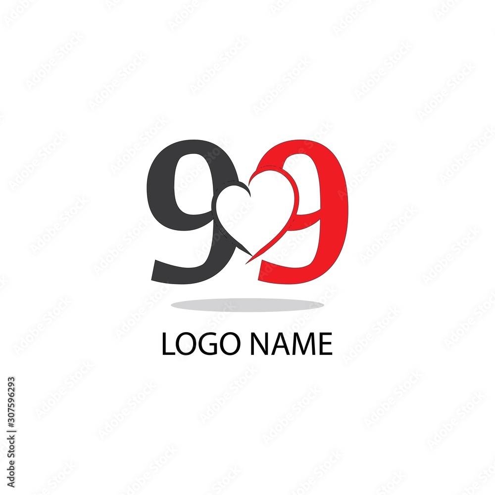 99 number logo symbol design illustration Stock Vector | Adobe Stock