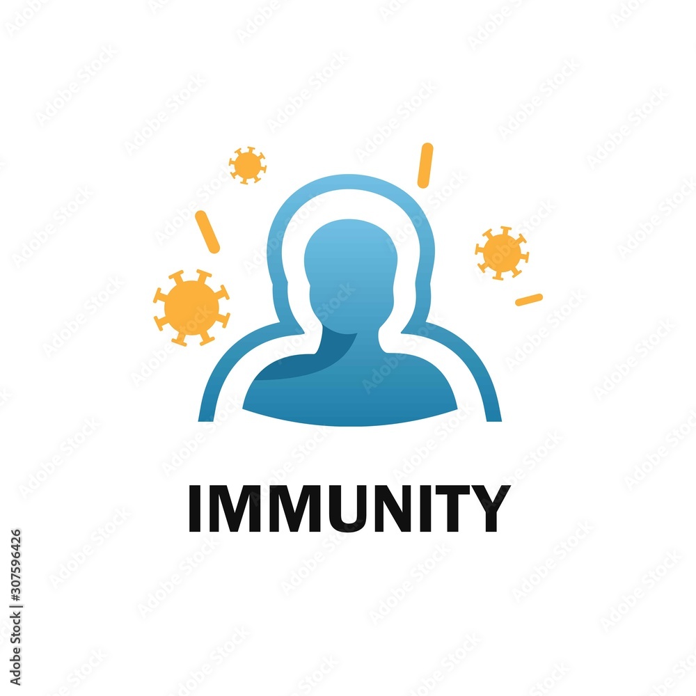 Immune system vector icon logo. Health bacteria virus protection ...