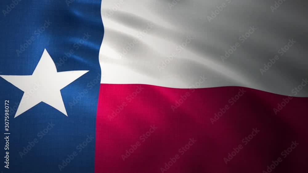 Texas US State flag waving seamless loop in 4K. United States of ...
