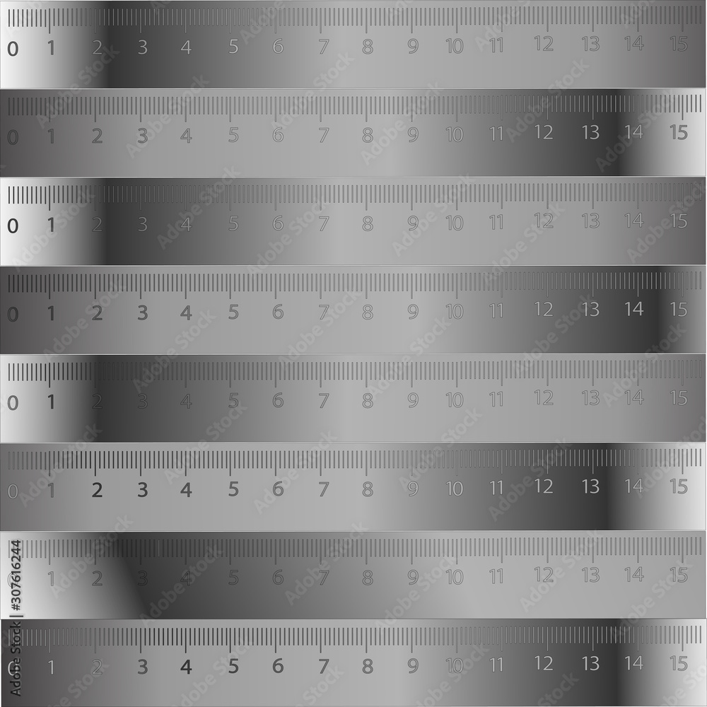 Steel metallic ruler Background in the form of rulers with gradient ...