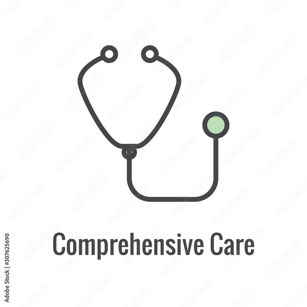 Comprehensive Care Icon with health related symbolism and image Stock ...