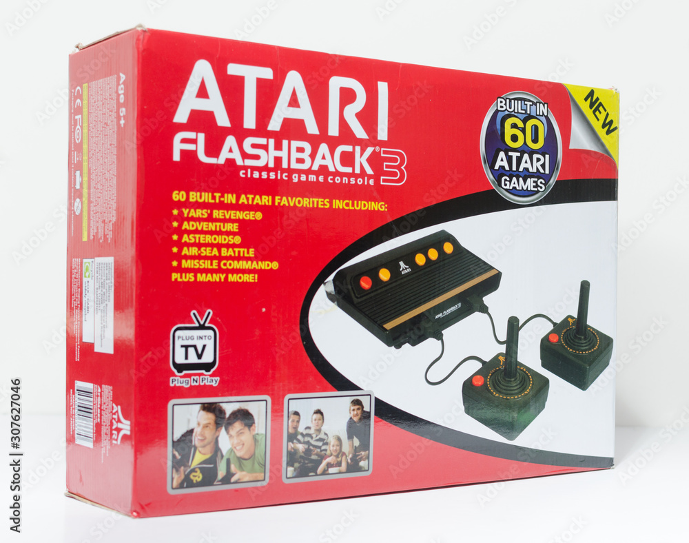 london, england, 05/05/2018 A Retro vintage atari flashback 3 arcade ...