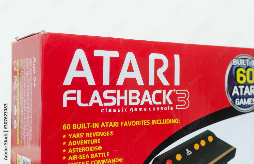 london, england, 05/05/2018 A Retro vintage atari flashback 3 arcade ...