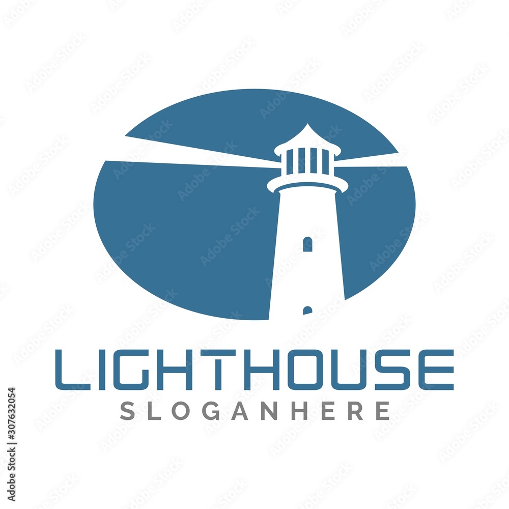 lighthouse logo and building. icon and illustration Stock Vector ...