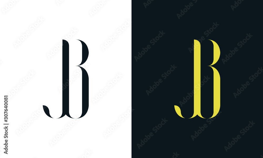 Abstract line art letter JB logo. This logo icon incorporate with two ...