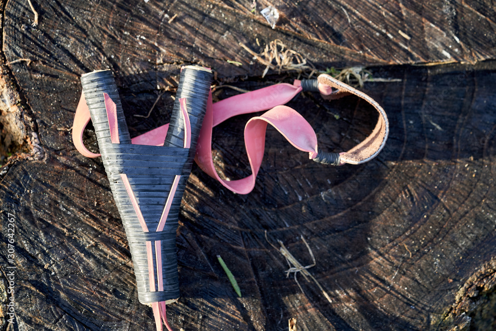 Slingshot Representing the Fight Between David and Goliath, top view ...