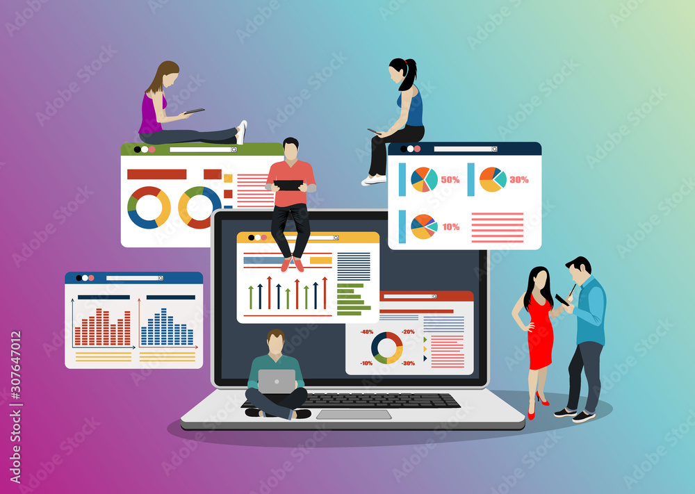 Business people graph diagram chart finance data analysis working ...