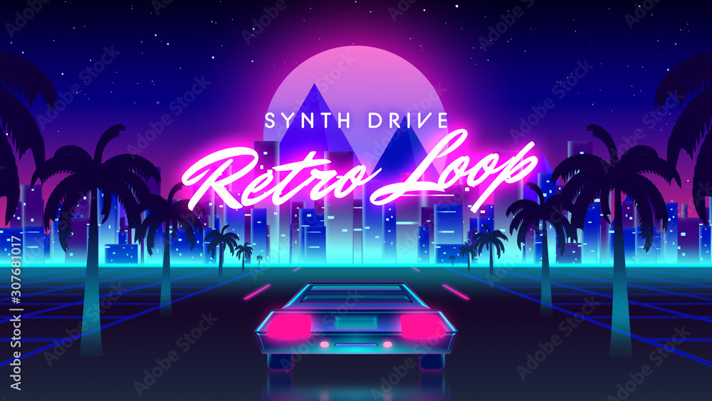 Synth Drive Retro Loop Stock Template | Adobe Stock