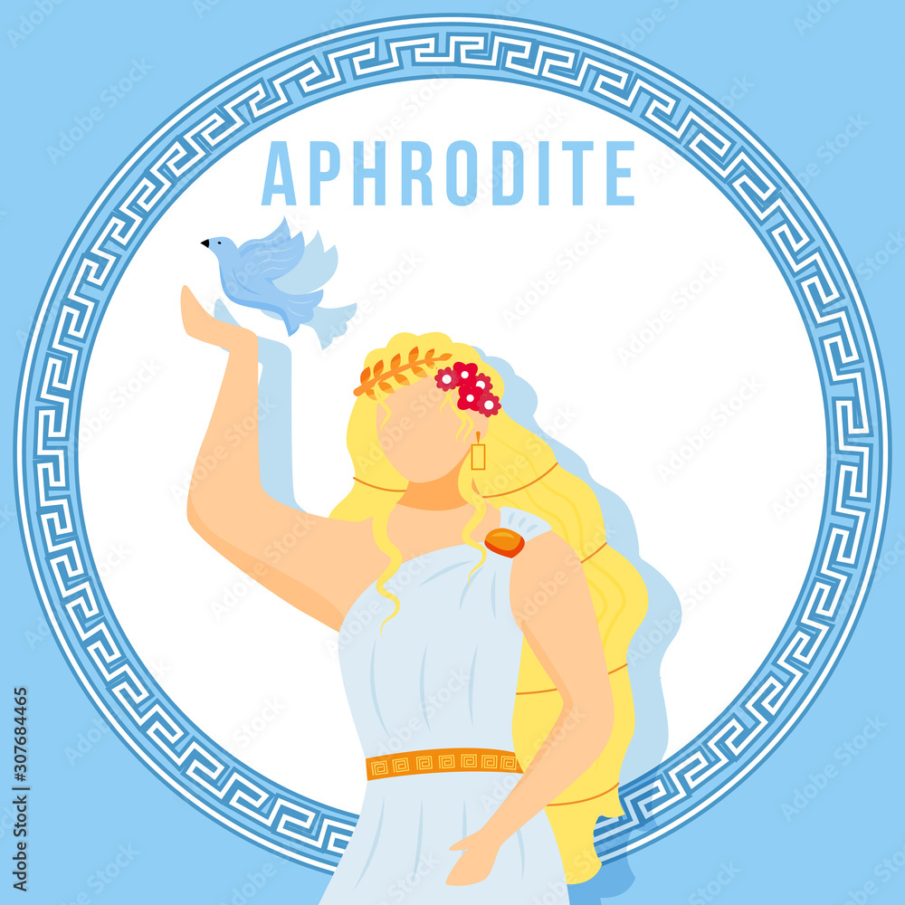 Aphrodite blue social media post mockup. Greek goddess. Mythological ...