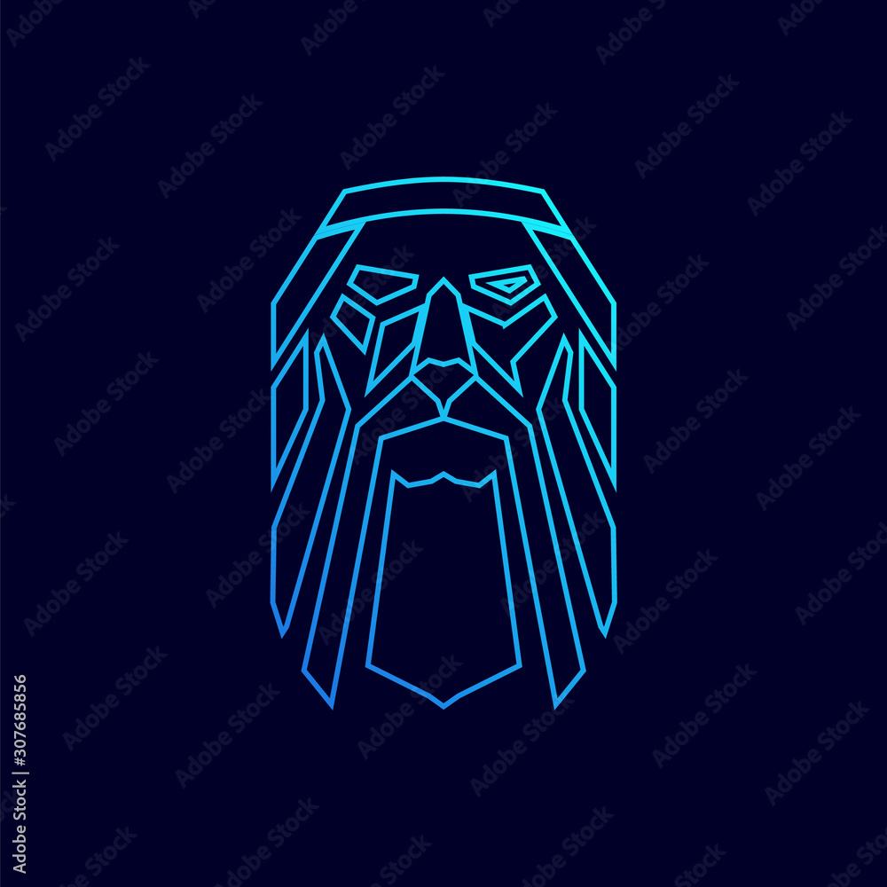 Odin Logo Design Legendary God Mascot Vector. King of Asgard ...