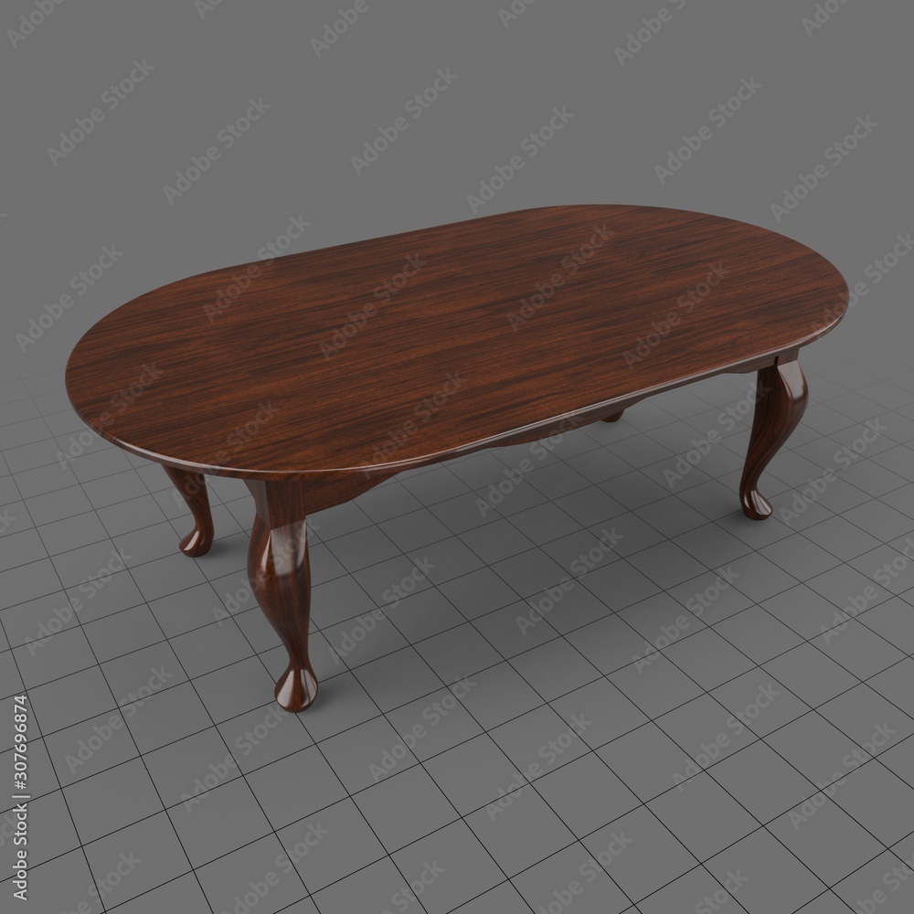 Oval coffee table Stock 3D asset | Adobe Stock