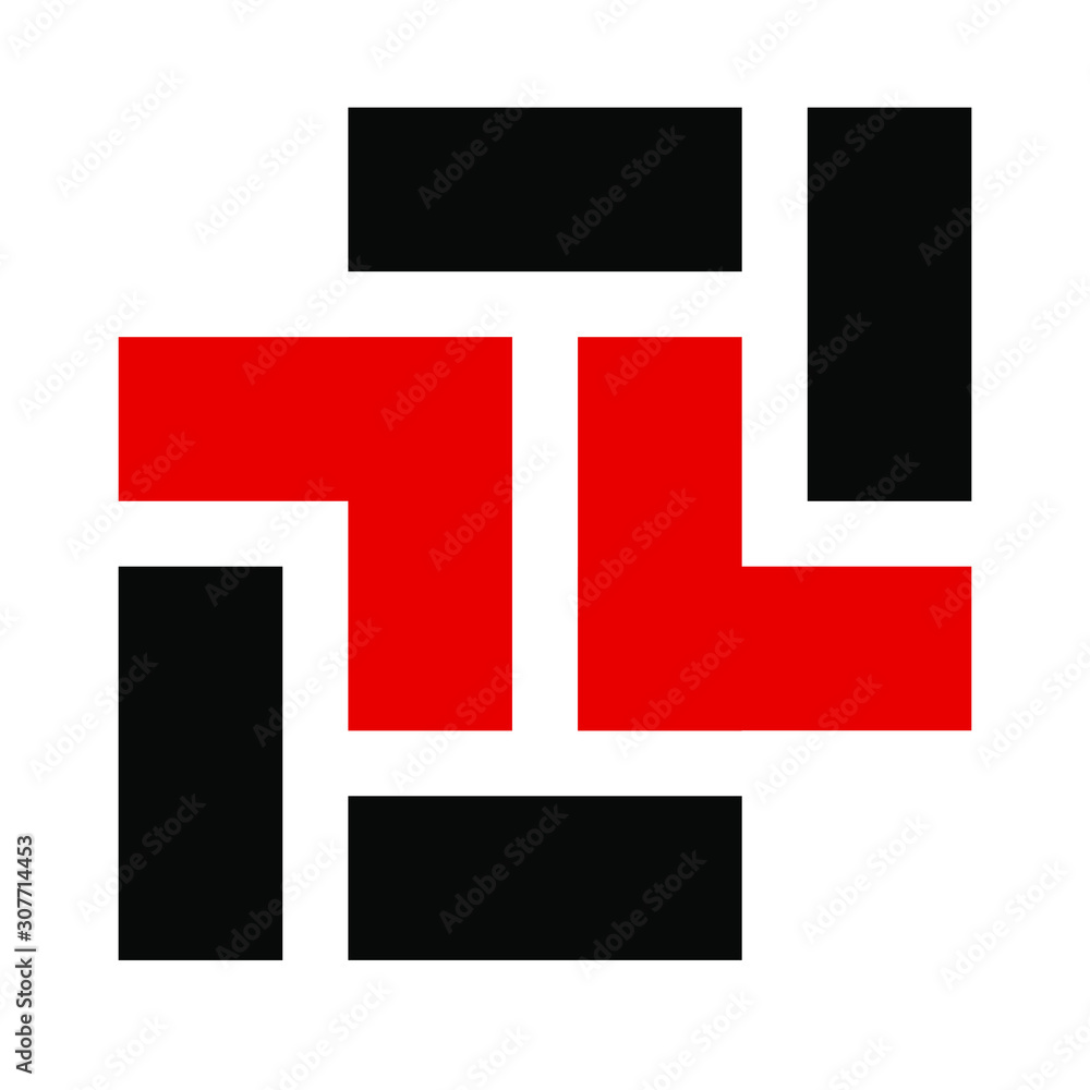 Abstract red black logo design Stock Vector | Adobe Stock