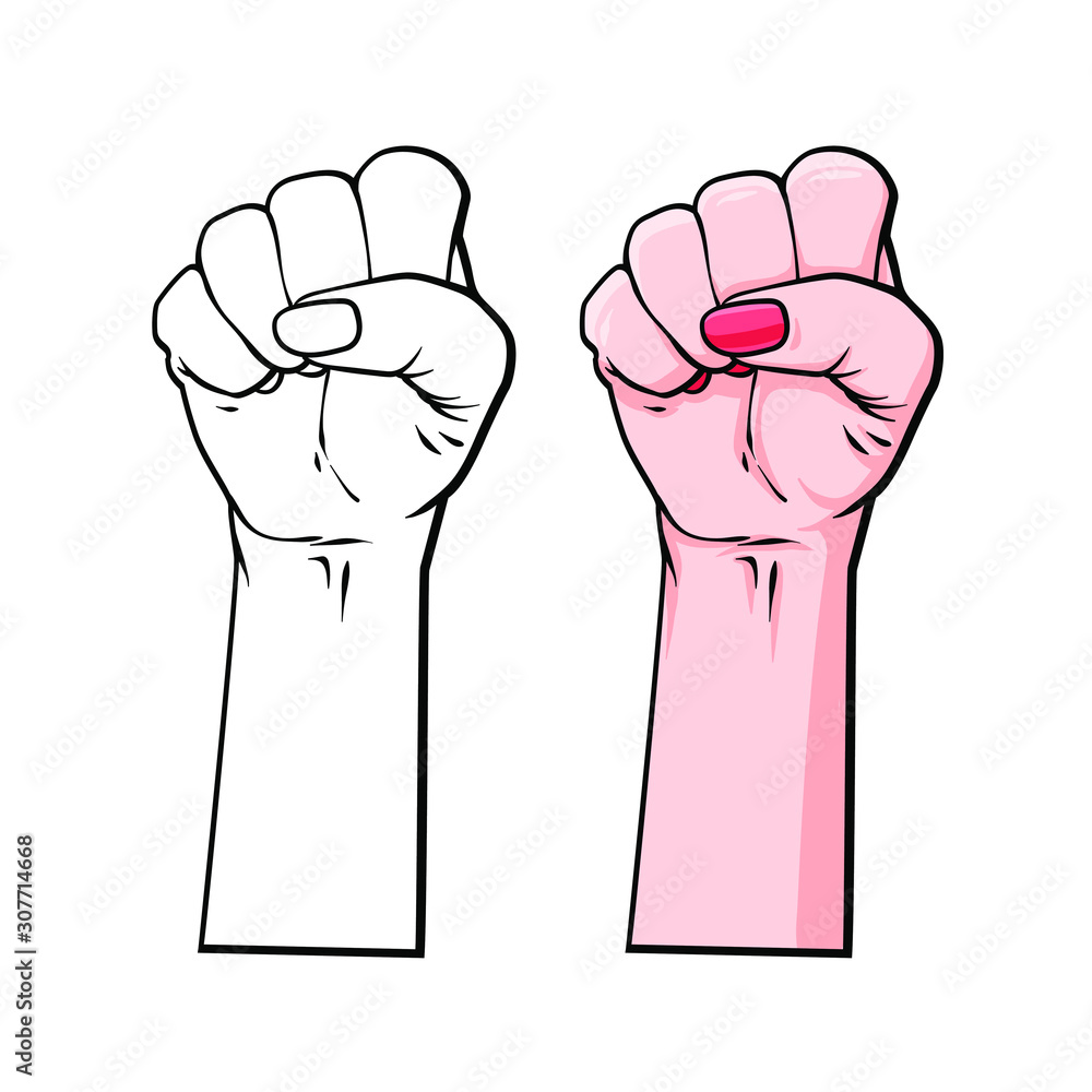 Vector line art, sketch illustration of symbol solidarity, with ...