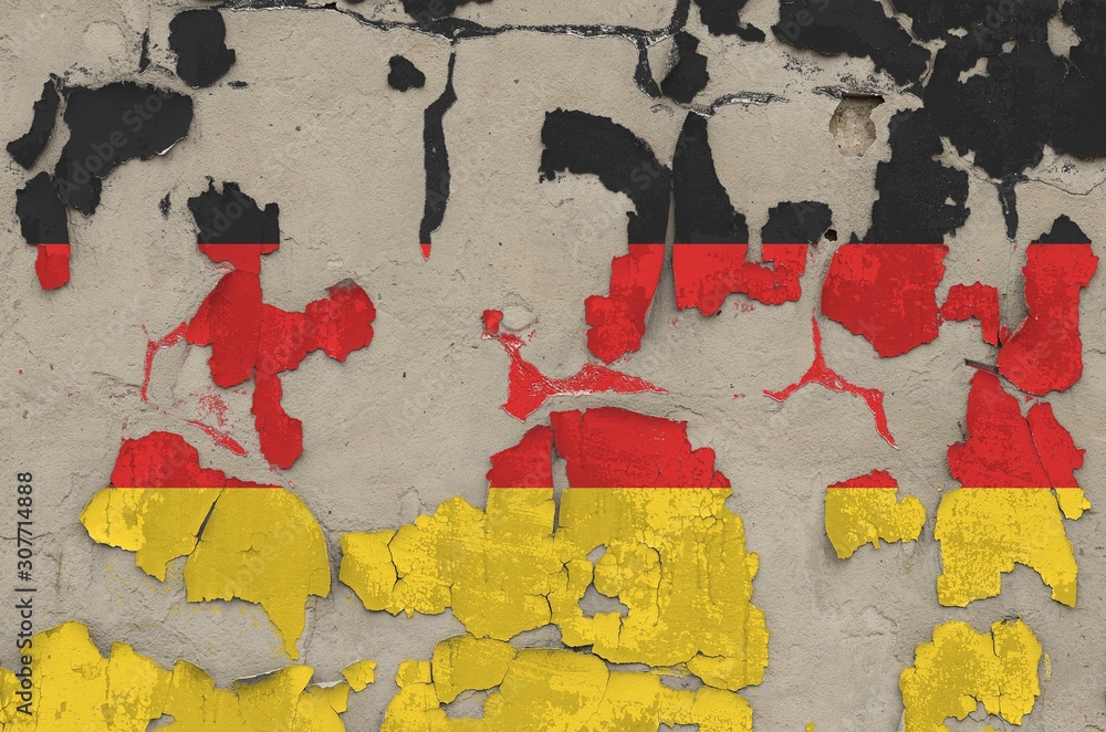 Germany flag depicted in paint colors on old obsolete messy concrete ...
