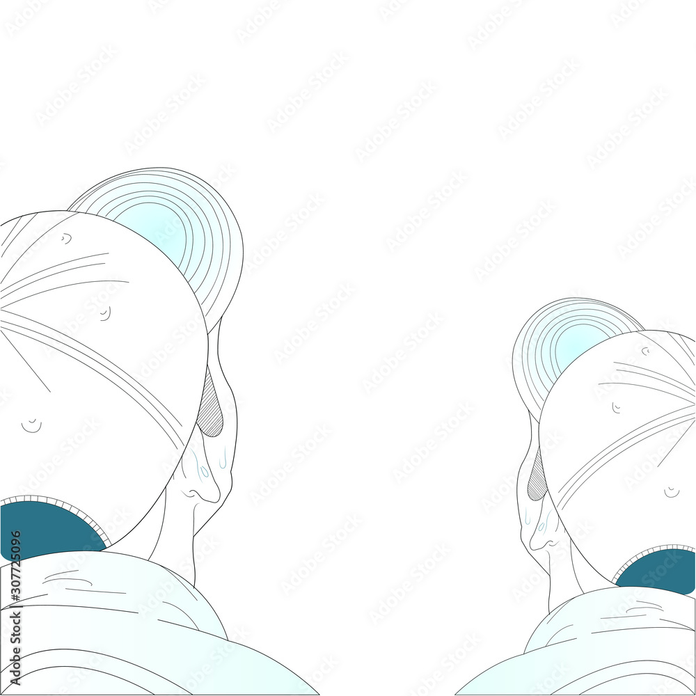 two boys outline style illustration - VECTOR Stock Vector | Adobe Stock