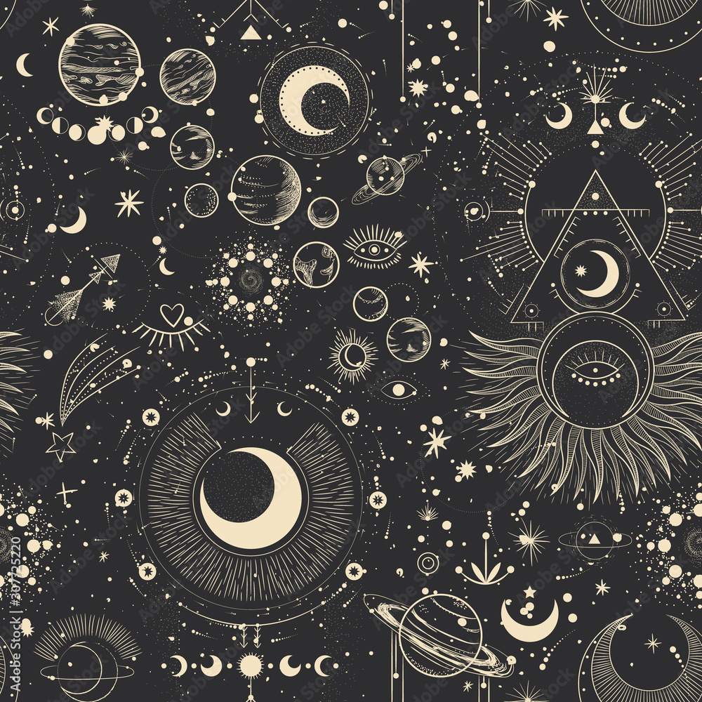 Vector illustration set of moon phases. Different stages of moonlight ...