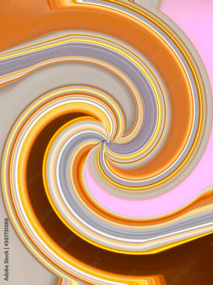 Abstract swirl texture, spiral in gold, white colors in the form of a ...