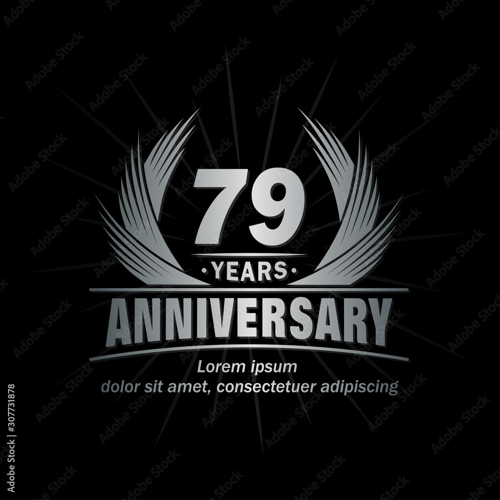 79 years logo design template. Anniversary vector and illustration ...