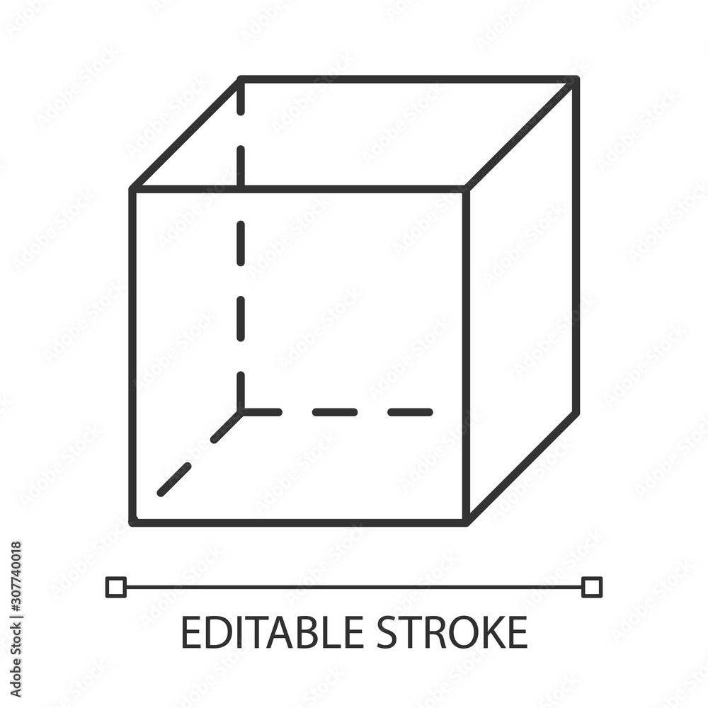 Cube linear icon. Geometric figure. Decorative graphic element ...