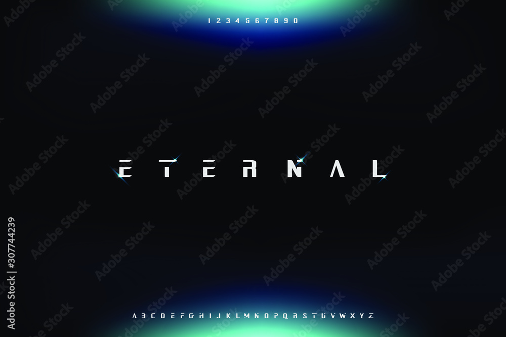 Eternal modern futuristic sans serif font vector design for technology ...