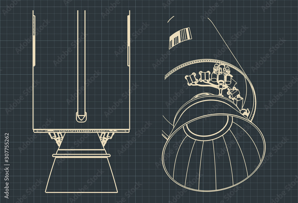 Poster Launch vehicle and its engines drawings – Wall Art | UkPosters