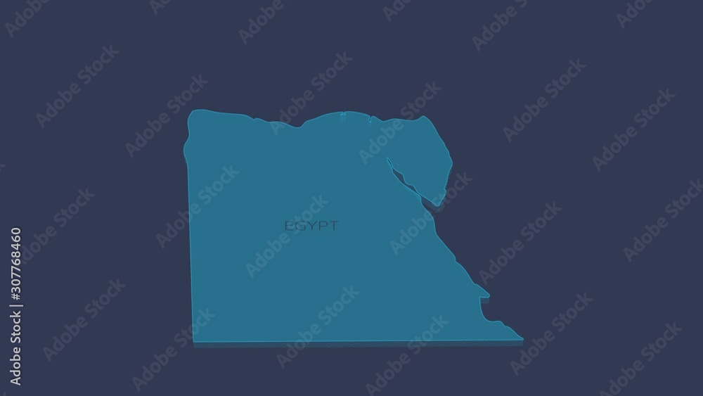 Egypt animated map with alpha channel. Stock Video | Adobe Stock