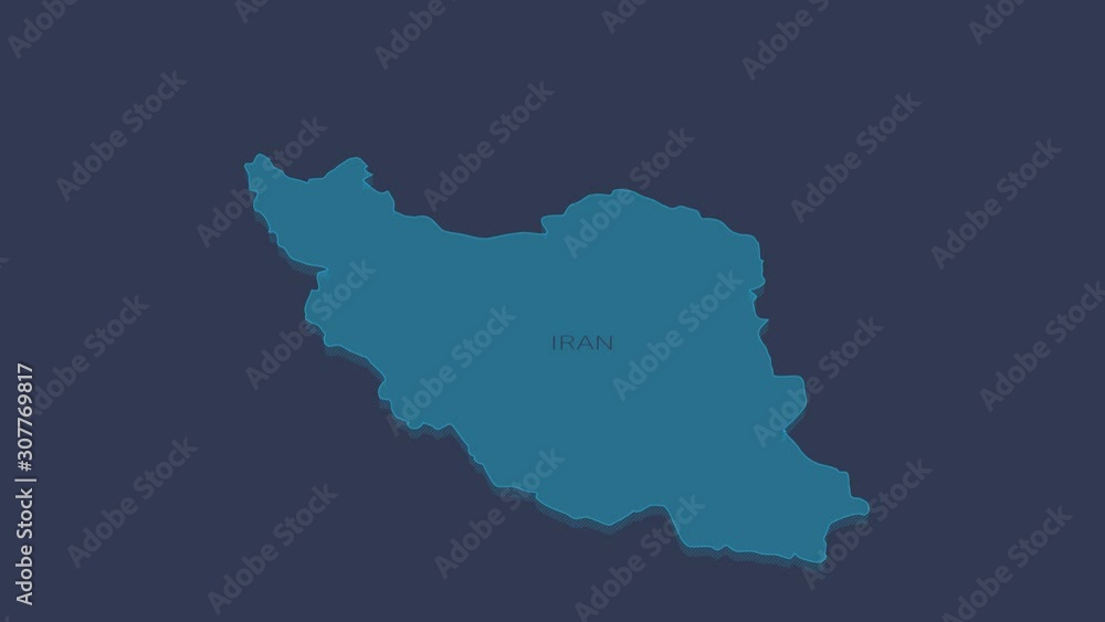 Iran animated map with alpha channel. Stock Video | Adobe Stock
