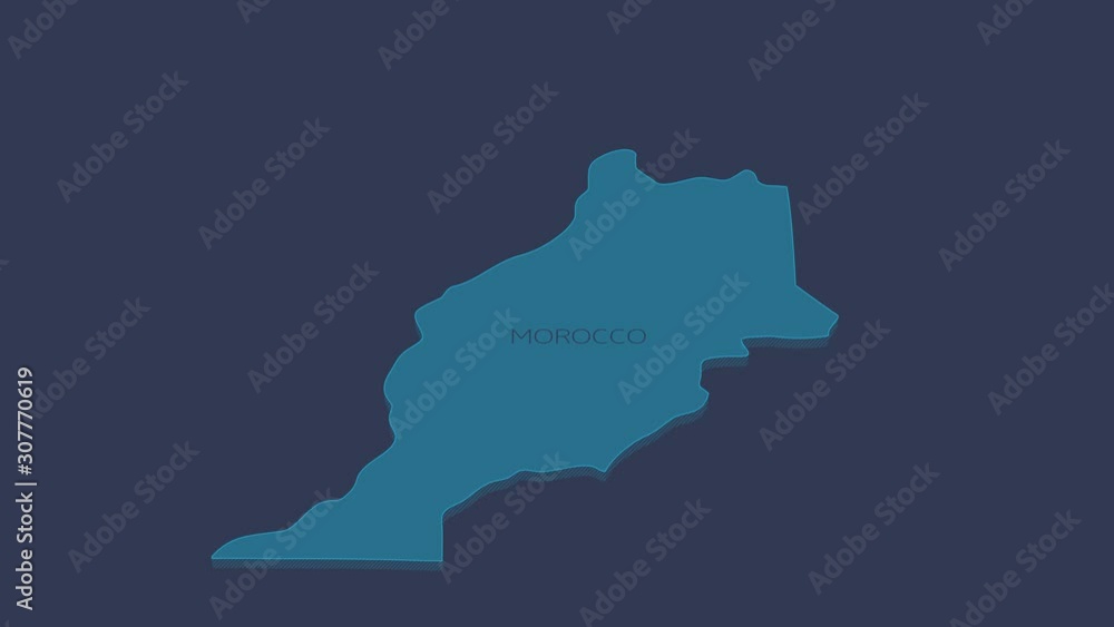 Morocco animated map with alpha channel. Stock ビデオ | Adobe Stock