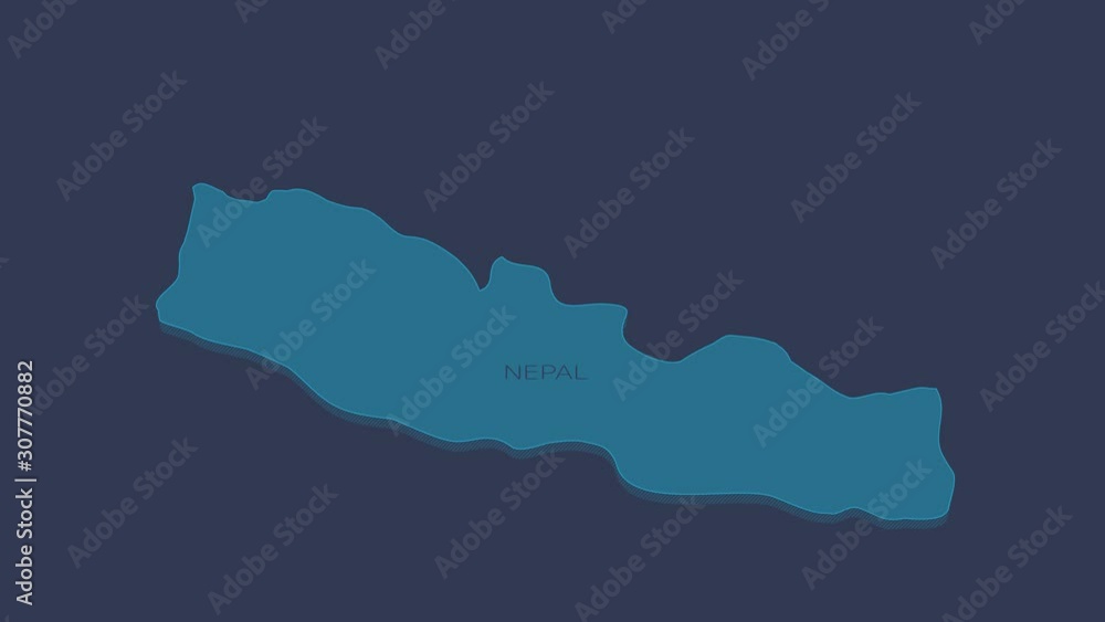Nepal animated map with alpha channel. Stock Video | Adobe Stock