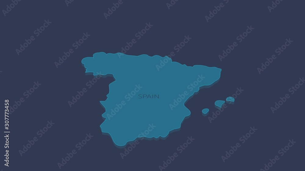 Spain animated map with alpha channel. Stock Video | Adobe Stock