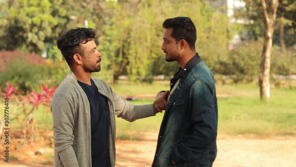 Two male young adults angry and flighting - College student bullies ...