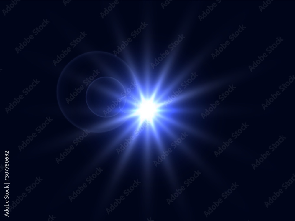 Lens flare. Light glow effect. Isolated vector illustration. Stock ...