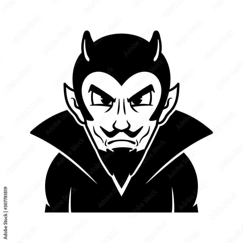 Cartoon Classic Devil Mascot Illustration Stock Vector | Adobe Stock