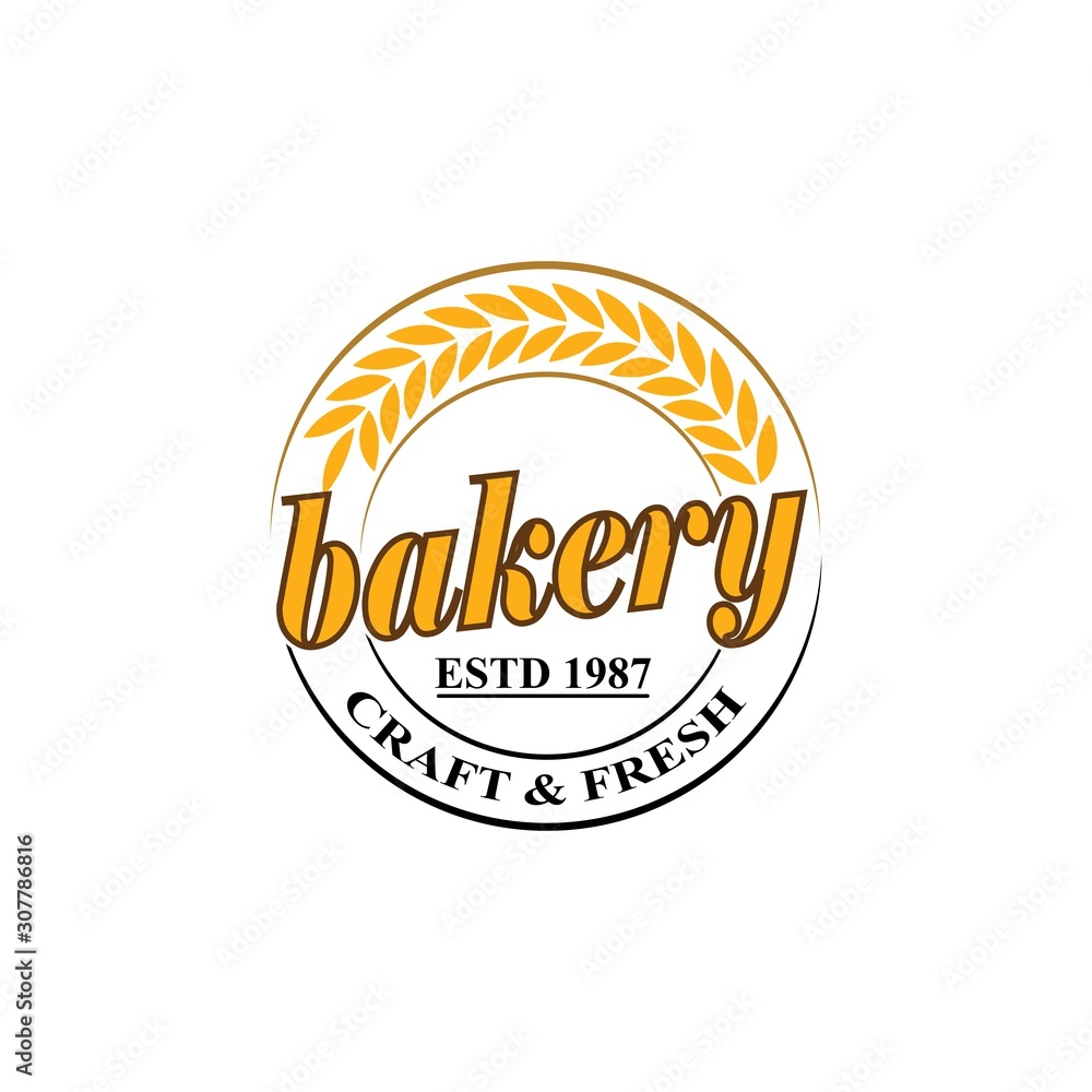Bakery hand written lettering logo, label, badge, emblem. Stock Vector ...