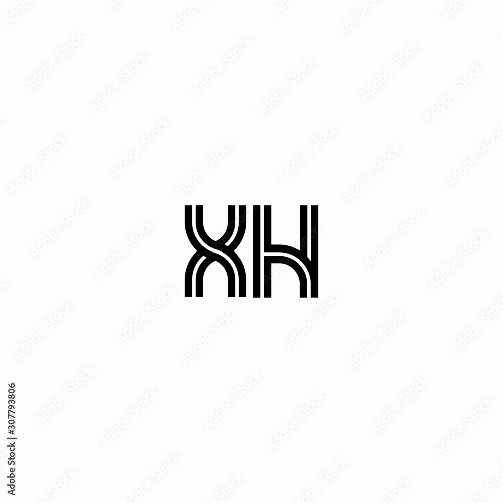 Initial outline letter XH style template Stock Vector | Adobe Stock
