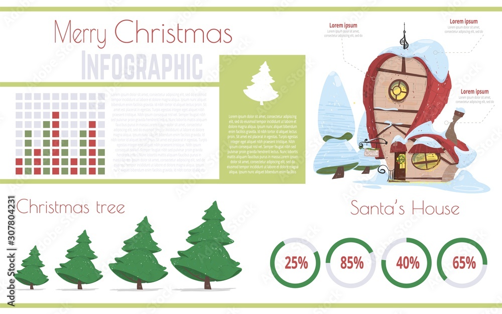 Christmas Celebration Data of a Flat Infographics Stock Vector | Adobe ...