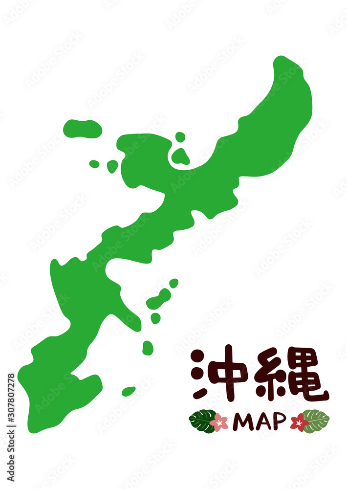 Okinawa MAP / handwriting character vector Stock Vector | Adobe Stock