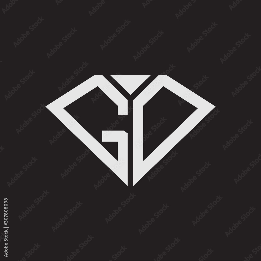 GD Logo monogram with diamonds shape ribbon designs template isolated ...