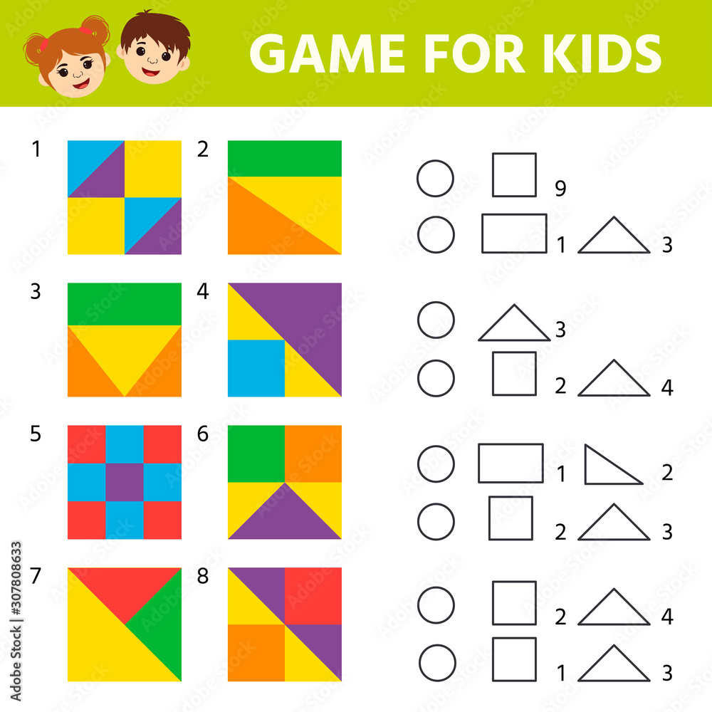 Education logic game for preschool kids. Kids activity sheet. Find the ...