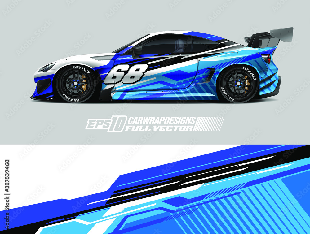 Race car graphic livery design vector. Graphic abstract stripe racing ...