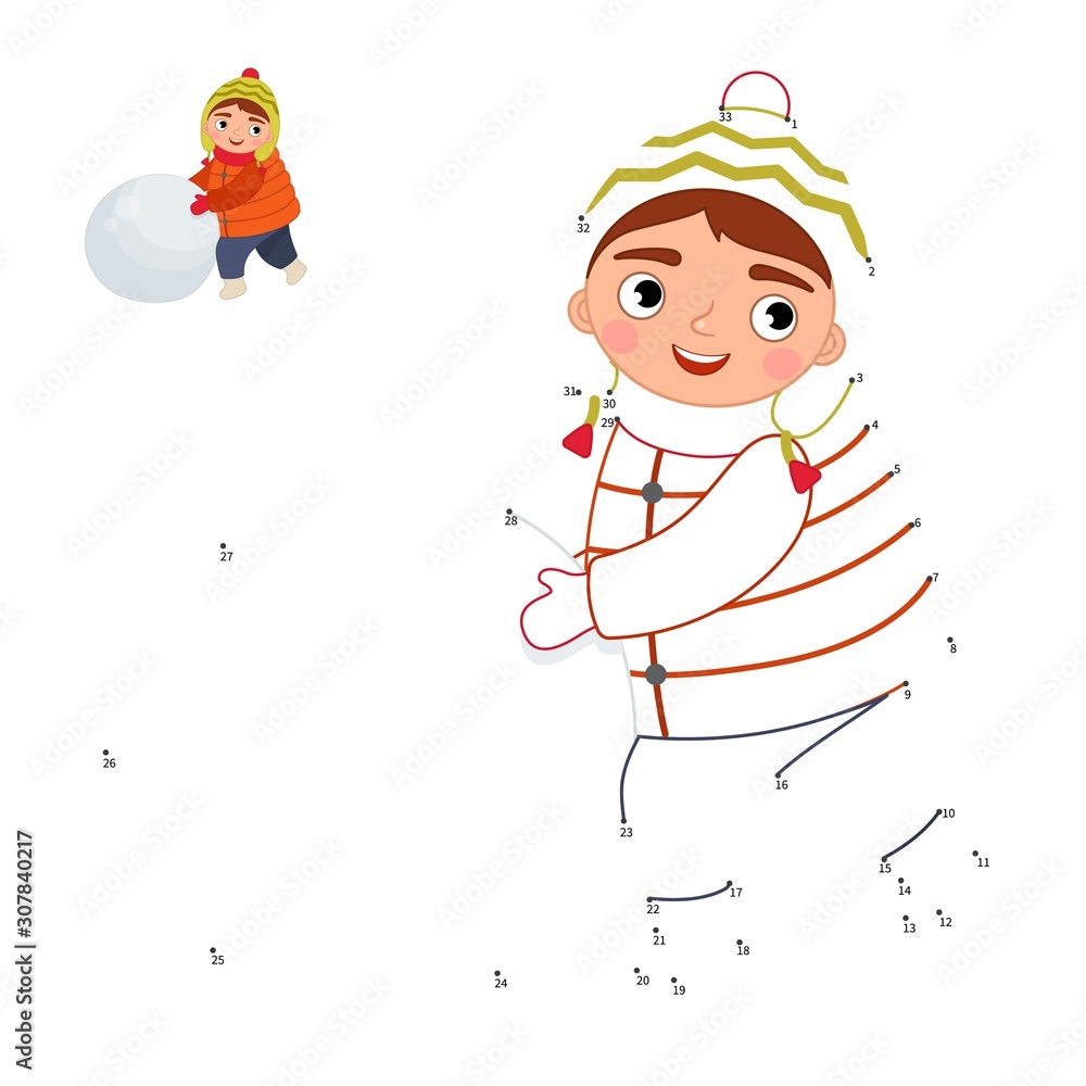 Educational game for kids. Dot to dot game for children. Illustration ...