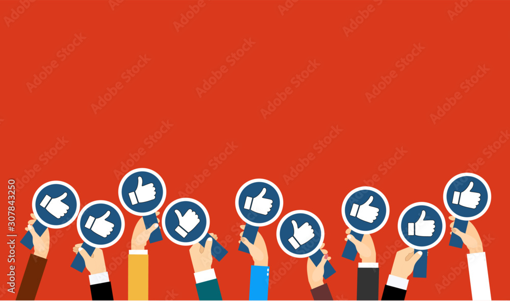 Group of business people with thumbs up icon. Testimonials, feedback ...