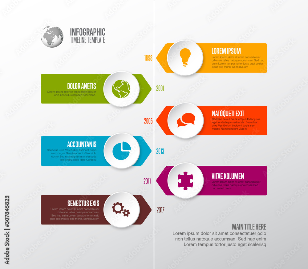 Simple timeline template with icons Stock Vector | Adobe Stock