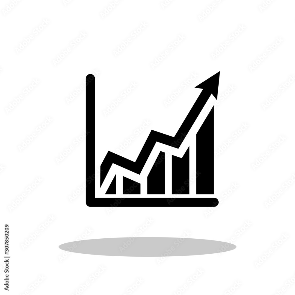 Growing bar icon in trendy flat style. Growth / Profit / Chart symbol ...