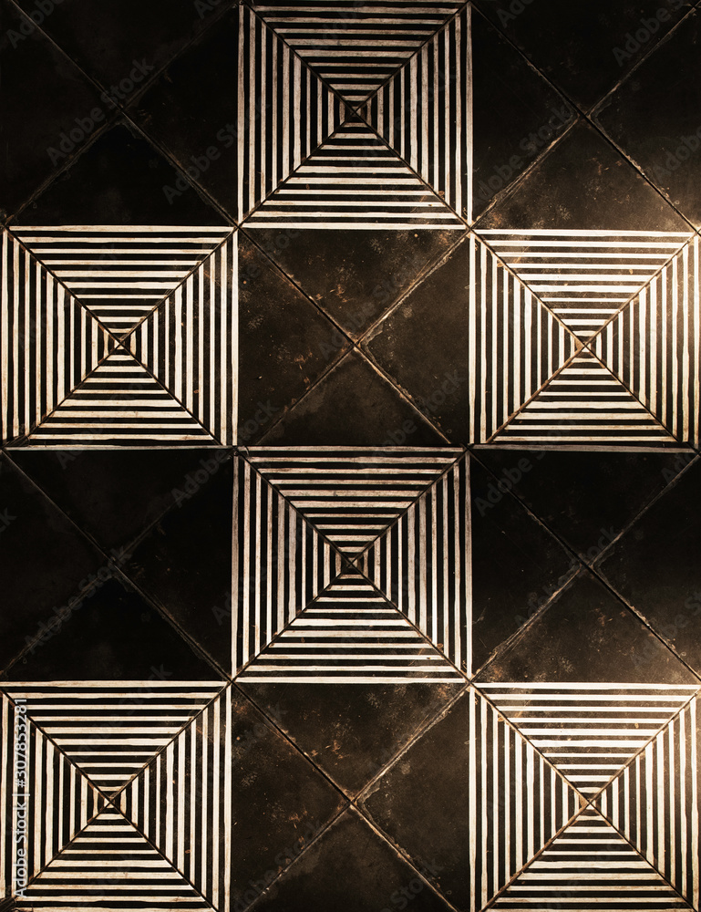 Old aged ceramic paving tiles. Texture of old ceramic tiles. The ...
