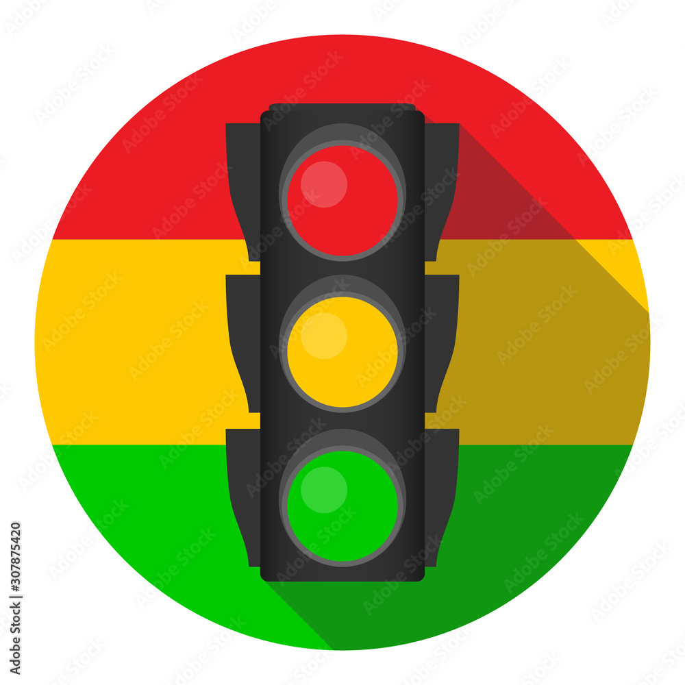 Traffic light, traffic light icon. Cartoon illustration of a traffic ...