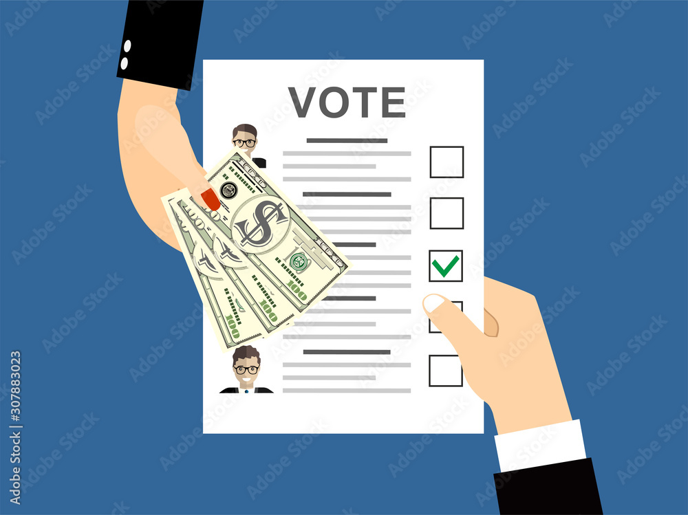 Selling vote for election flat concept design,vector illustration.Hand ...